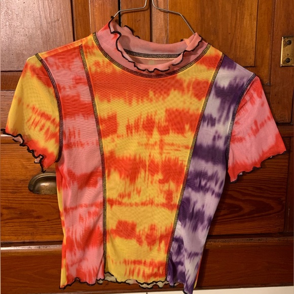 Tops | Bright Mesh Cropped Surfer Tank | Poshmark